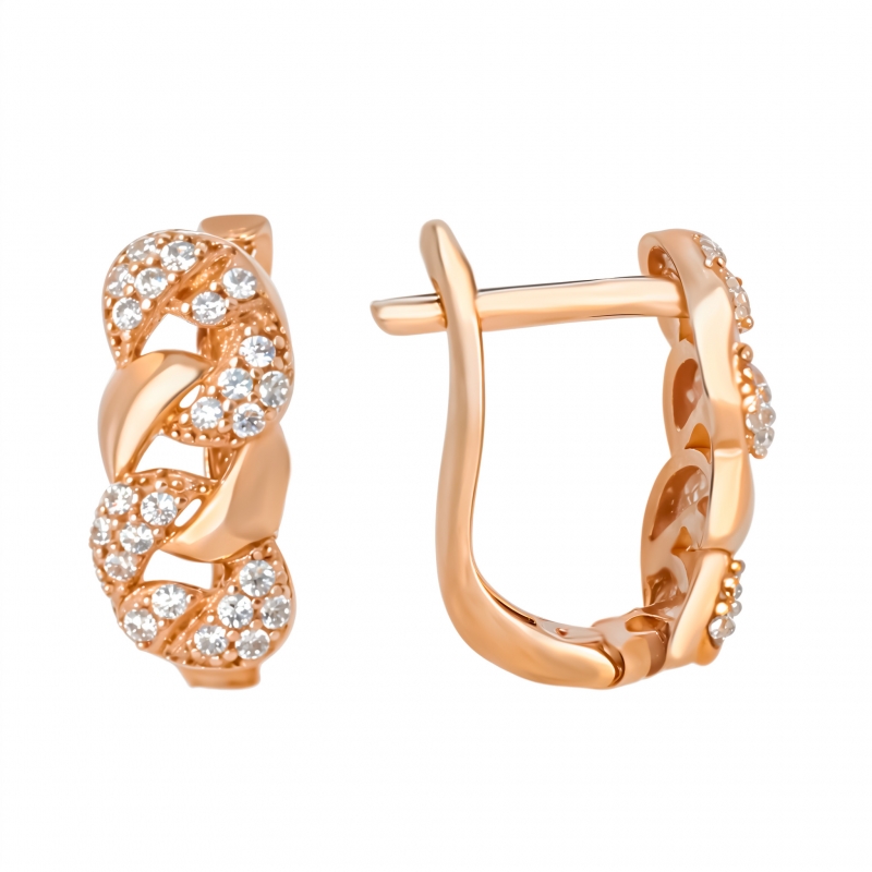 Серьги из золота с цирконием