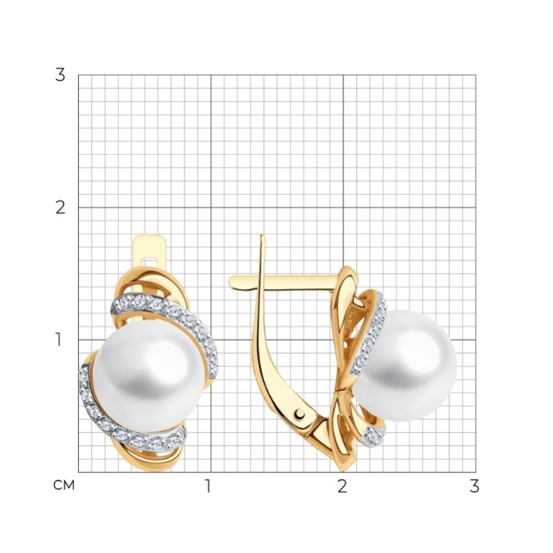 Cercei din aur cu perlă
